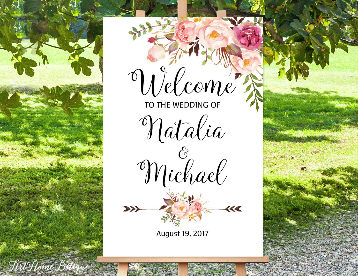 Welcome To Our Wedding Sign White Welcome Wedding Sign Large