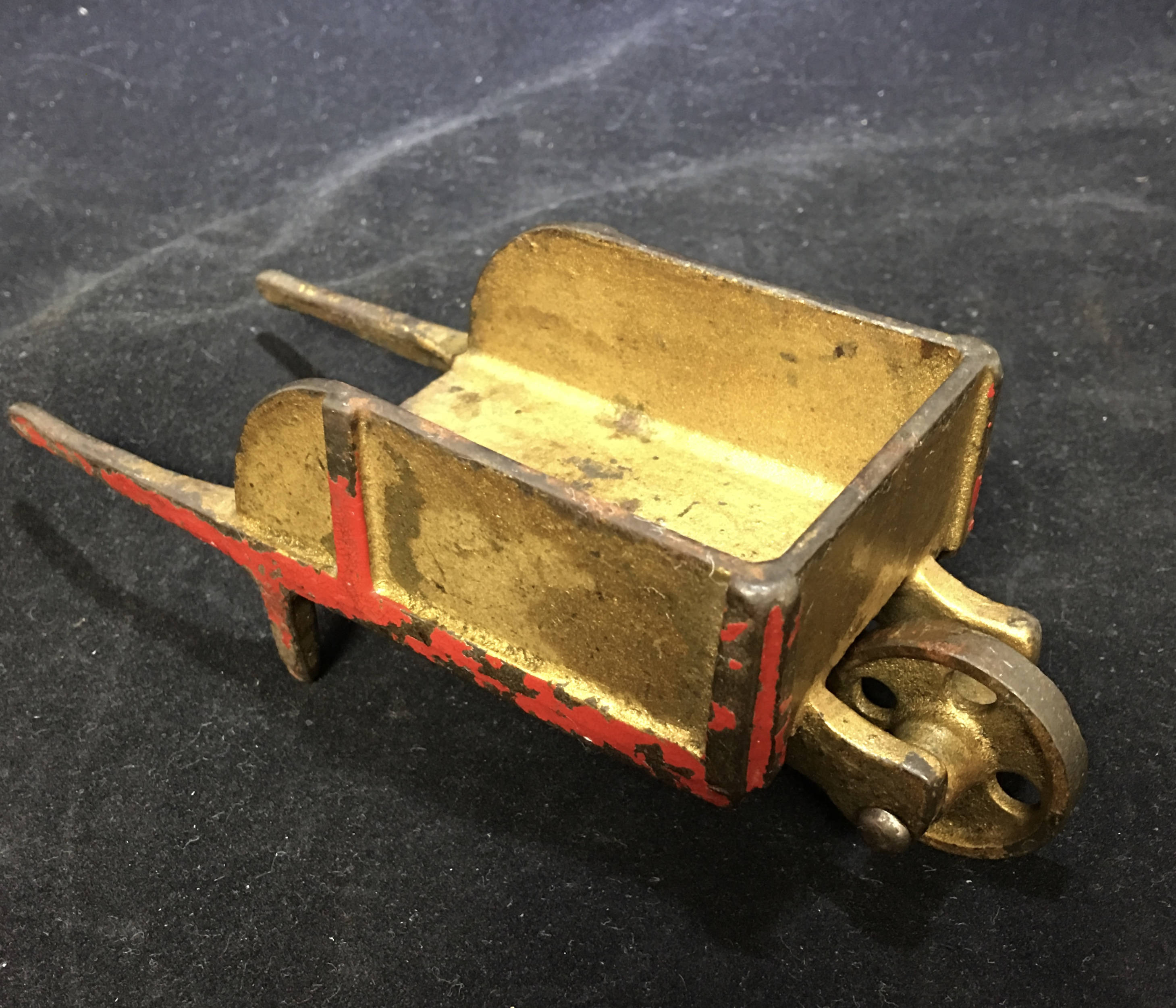 Cast Metal Miniature Wheel Barrel