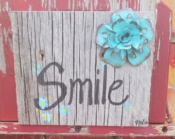 Sometimes I just look up Smile Wood Sign Inspirational Family