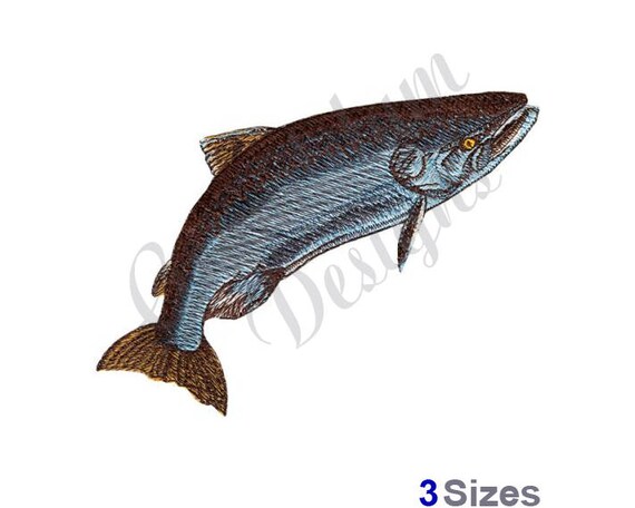 King Salmon Fish Machine Embroidery Design