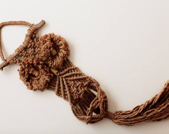 4 MACRAME PATTERNS Vintage 70s Vintage Macrame OWL Plant