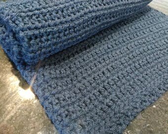 Blue crochet blanket | Etsy