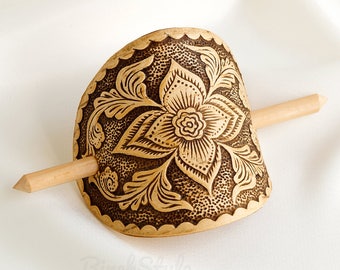 Wooden hair pin | Etsy