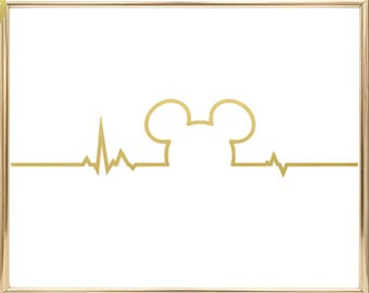 Mickey heartbeat | Etsy