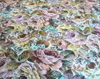 Cabbage rose fabric | Etsy