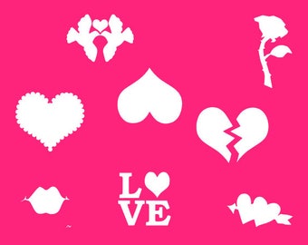 Heart stencil | Etsy