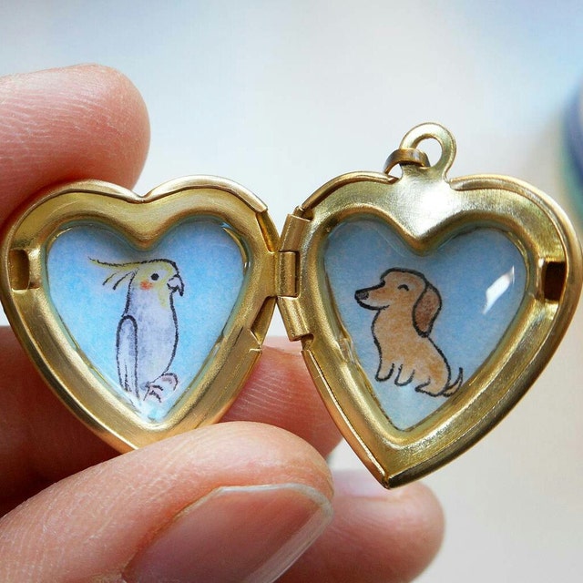 Custom Pet Lockets Crochet Jewelry by biribis on Etsy