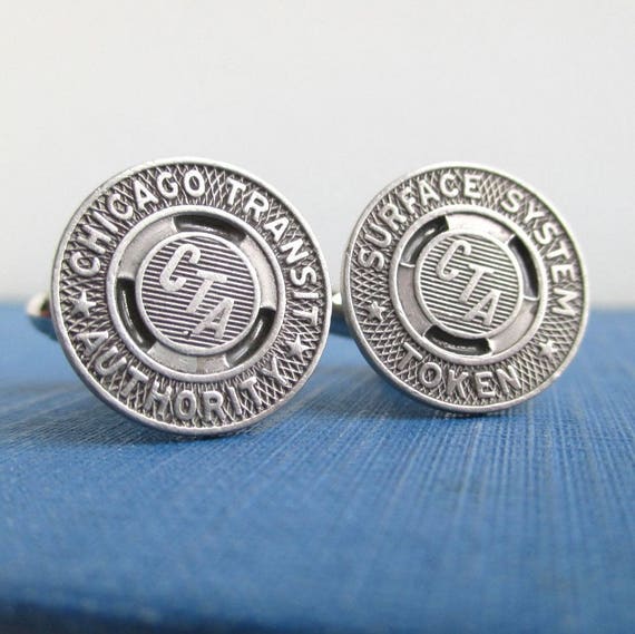 CHICAGO Transit Token Cuff Links Repurposed Vintage Coins