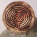 Ceramic Pottery Small Labyrinth Art Tile With Stand Altar