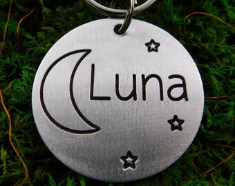 Moon dog tag | Etsy