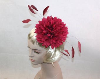 Red fascinator | Etsy