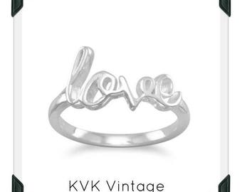 Love script ring | Etsy