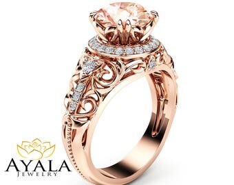 Ayala Jewelry Unique Engagement Ring Rose Gold by AyalaDiamonds