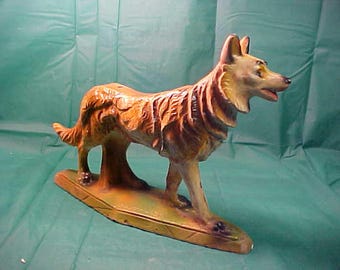 Vintage chalk dog | Etsy