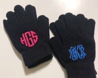 Monogram gloves | Etsy