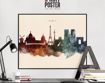 Paris Art Print Paris Cityscape Paris Gift Paris Poster
