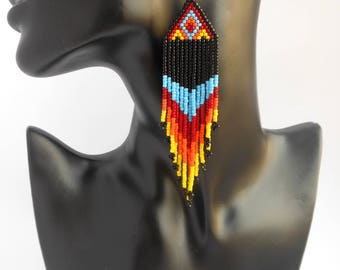 Native american beaded earrings | Etsy