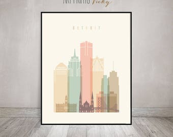 Detroit wall art | Etsy