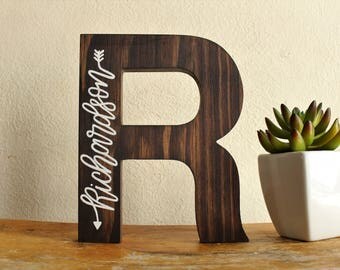 Cursive wood letters | Etsy