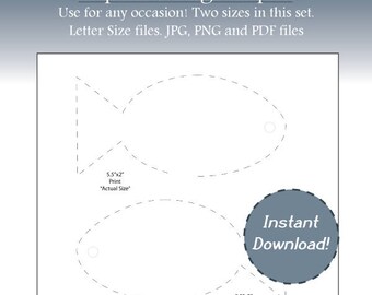 Fish Favor Tag Instant Download Fish Thank You Reel Fun