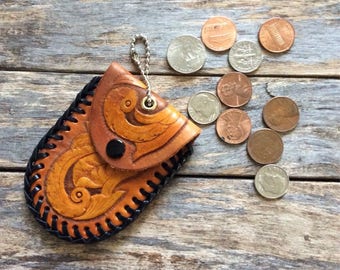 Leather coin pouch | Etsy