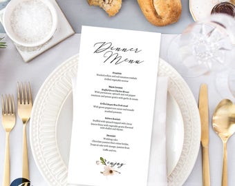 Wedding menu cards | Etsy