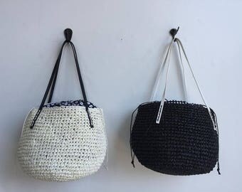 White straw bag | Etsy