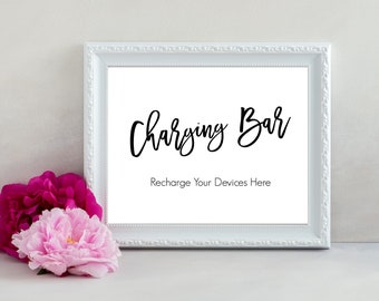 Wedding Charging Bar Sign Printable Charging Station Sign