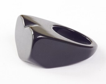 Black heart ring | Etsy