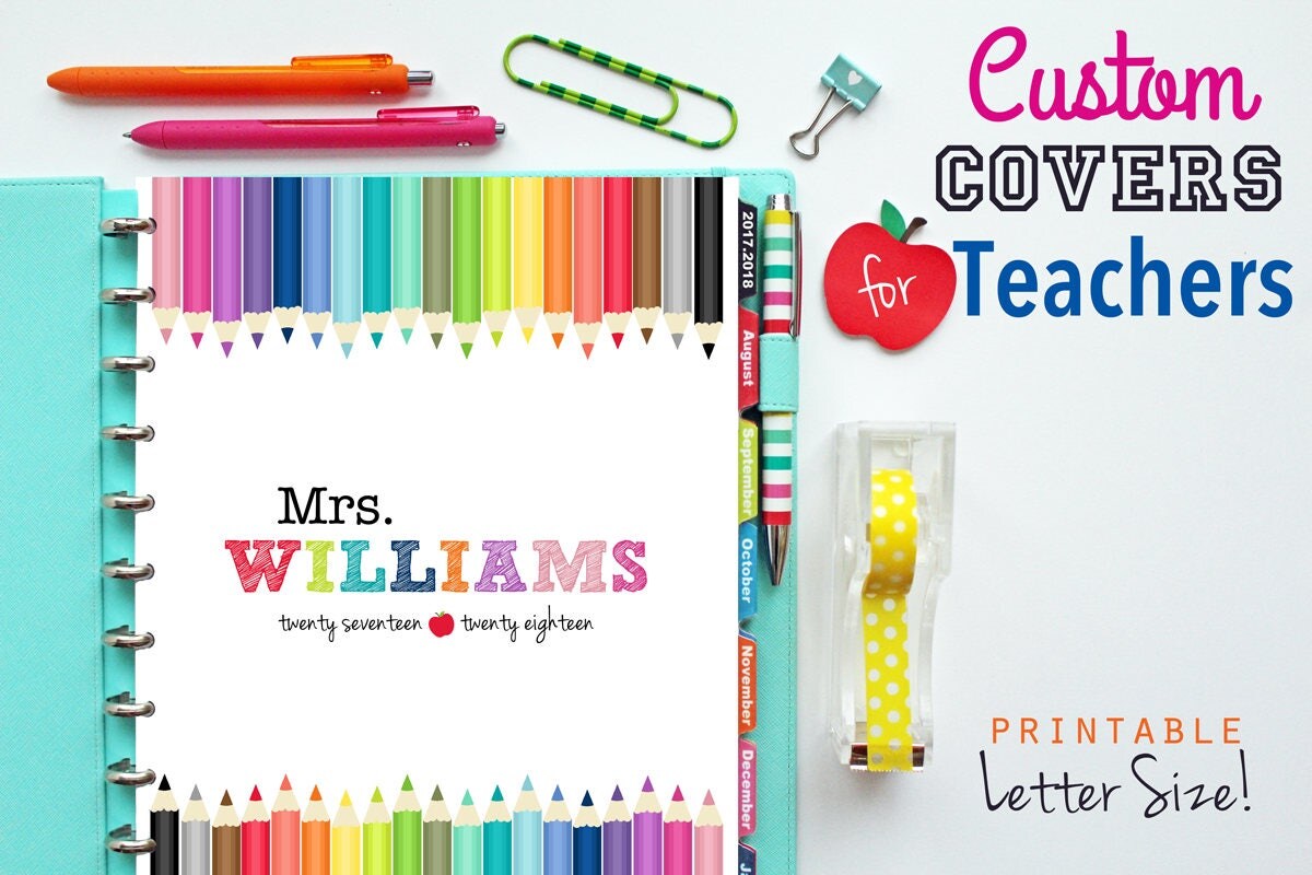 CUSTOM Teacher Planner Cover Binder Cover Printable Cover