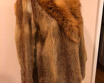 Red fox fur coat | Etsy