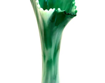 Slag glass vase | Etsy