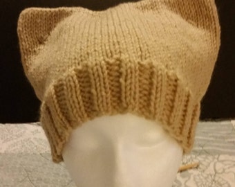 Hat Cat.Ladies beanie ''Black Cat'' Hand