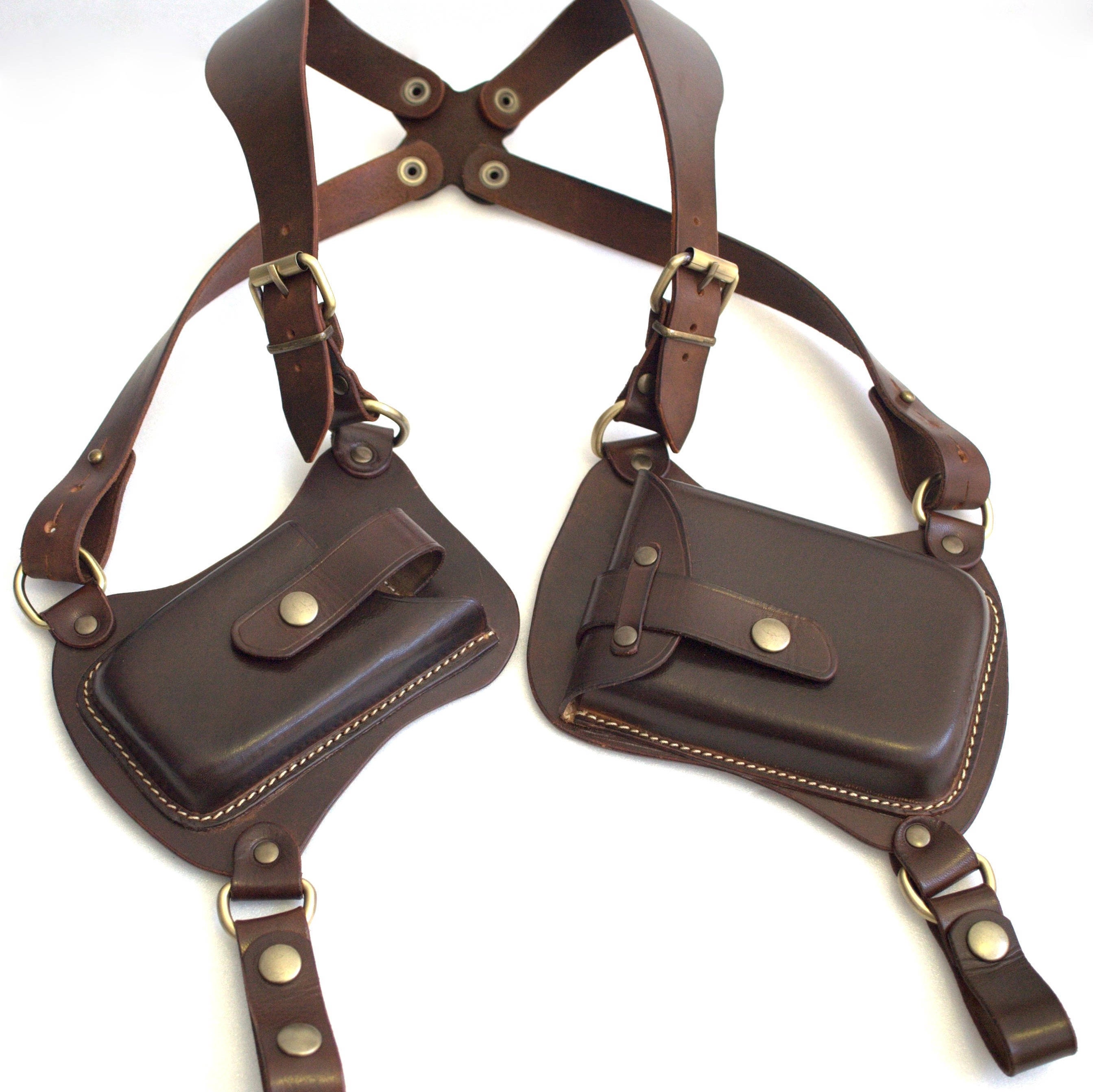 Leather shoulder Holster Handmade Modular Combo wallet gun