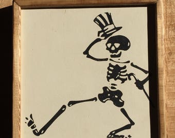 Skeleton in top hat | Etsy
