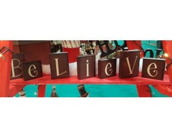 Believe blocks | Etsy