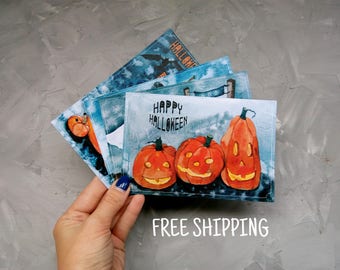 Halloween postcards | Etsy