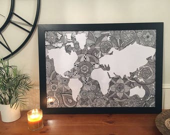 Mandala world map | Etsy