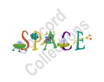 Space machine embroidery design set. BLAST OFFFF.... Astronaut