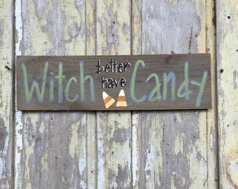 Halloween candy sign | Etsy