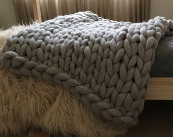 Chunky Rug Chunky Knit carpet Giant knit throw Jumbo knit