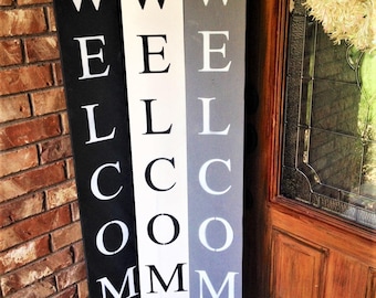 WELCOME SIGN RUSTIC Wood welcome sign front door welcome