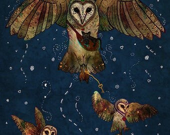 Owl fantasy art | Etsy