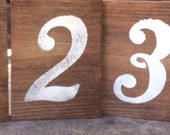 Rustic table numbers | Etsy