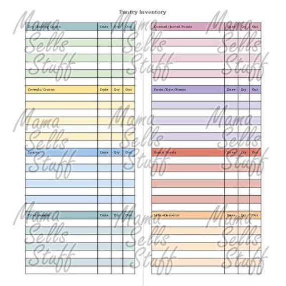 Free printable pantry inventory list - leryamerica