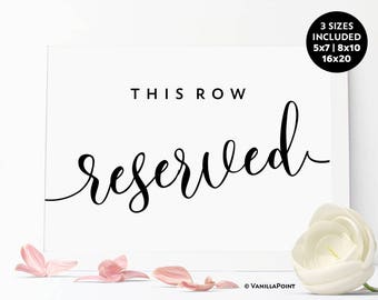 Printable Chalkboard Wedding Reserved Sign Reserved for sign