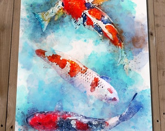 Koi carp painting | Etsy