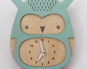 Wooden owl clock | Etsy