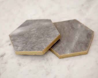 Personalised Hexagonal Marble Coaster