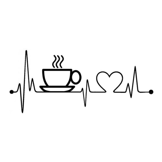 Items similar to Coffee Heart Beat - Vinyl Decal on Etsy